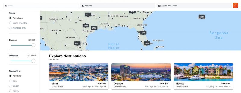Where to fly, based on your budget: KAYAK Explore - Travel Hacker Blog